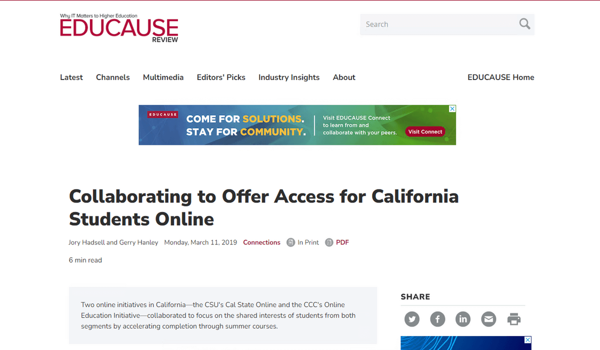 Collaborating to Offer Access for California Students Online - Parchment